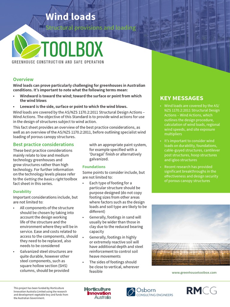 Wind Load Design for Australian Greenhouses | PDF | Wound | Column