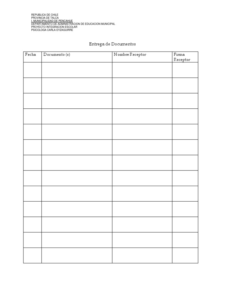 Formato Entrega de Documentos | PDF
