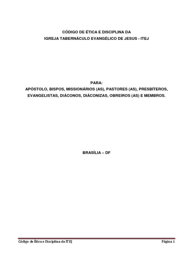 2017-07-15 Codigo de Etica e Disciplina Da Itej Oficial | PDF ...