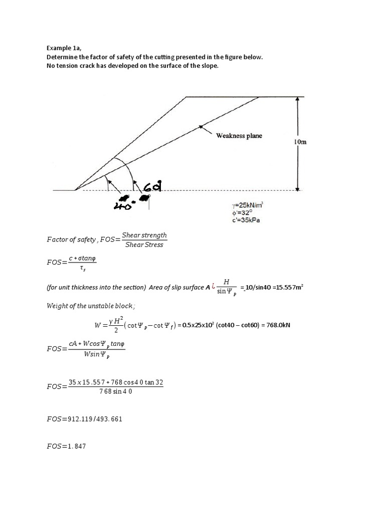 Lecture 04 Rock Slope Stability Example 1a | PDF