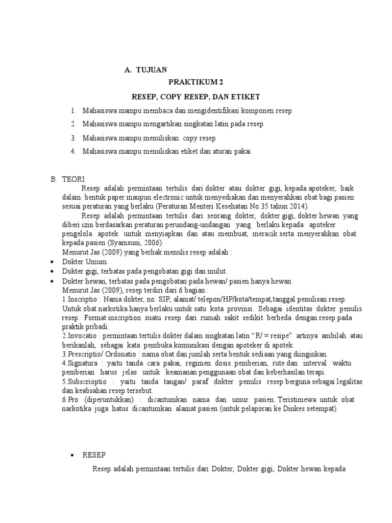 Panduan Copy Resep dan Aturan Pakai | PDF