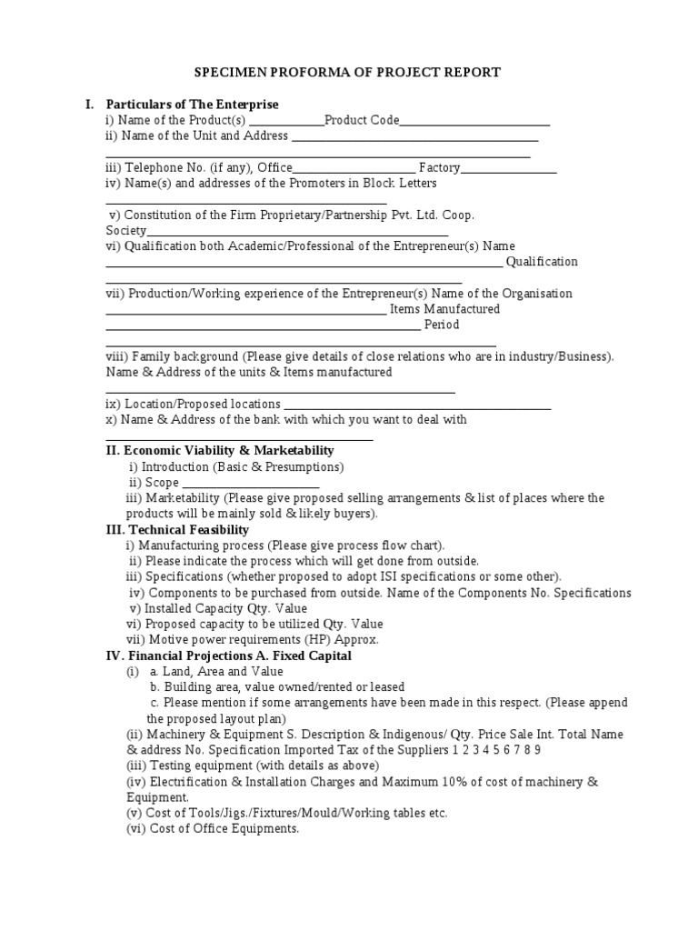 4-Project Report - Proforma | Expense | Depreciation