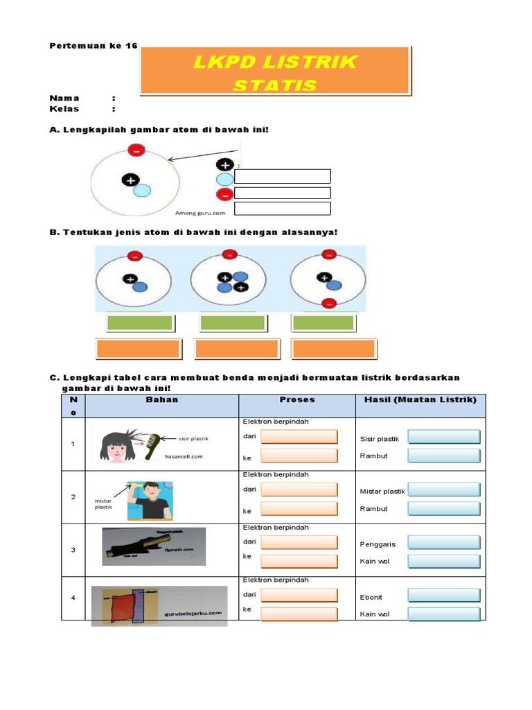 LKPD Interaksi Listrik Statis Kelas 9 | PDF | Sains & Matematika
