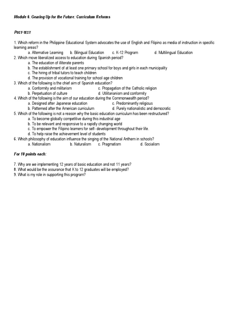 Module 6-Posttest | PDF