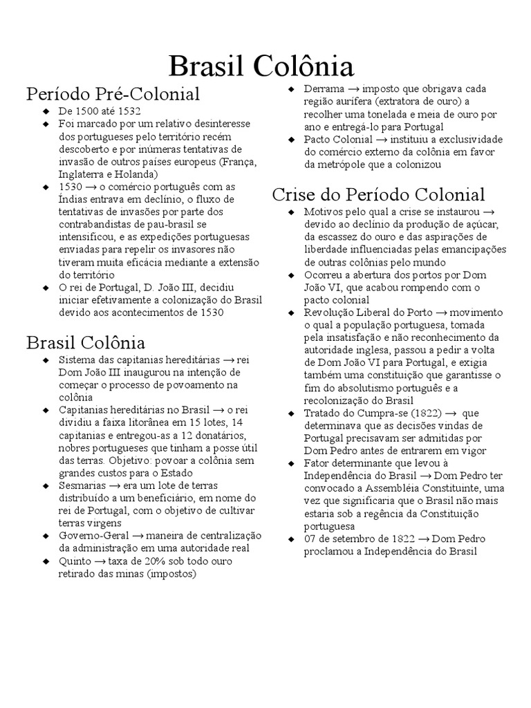 Brasil Colonia - Hist - ENEM | PDF | Brasil | Portugal