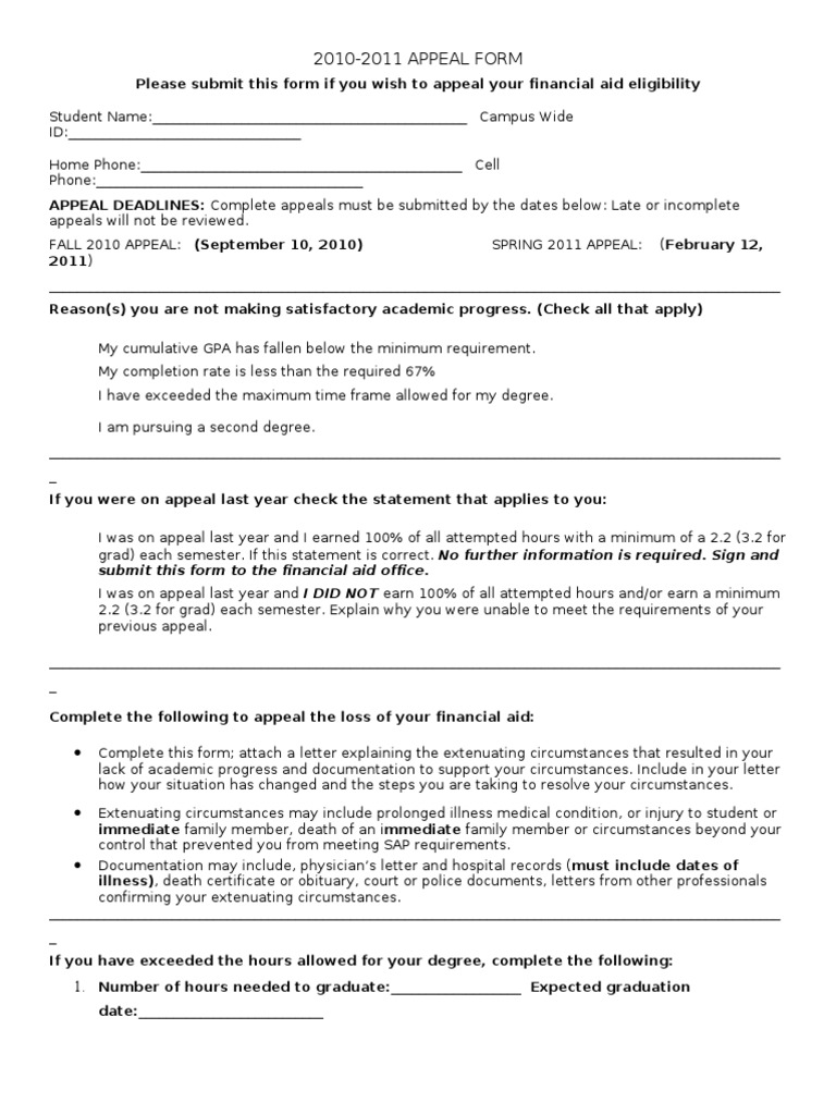 2010-2011 Appeal Form | PDF | Death Certificate | Justice