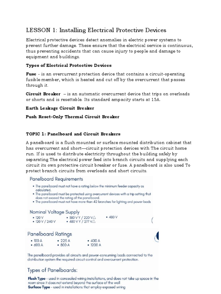 Installing Electrical Protective Devices For Distribution, Power ...