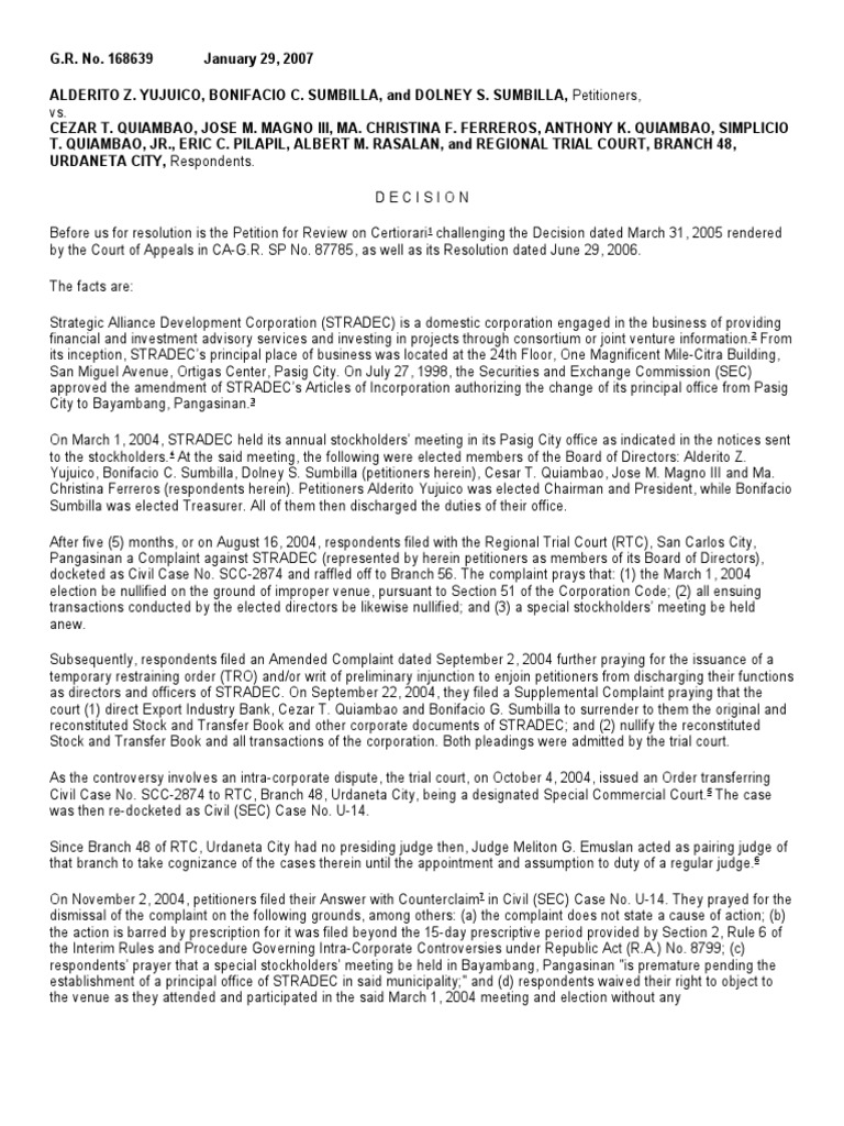 Yujuico Vs Quiambao | PDF | Jurisdiction | Injunction Yujuico Vs Quiambao | PDF | Jurisdiction | Injunction
