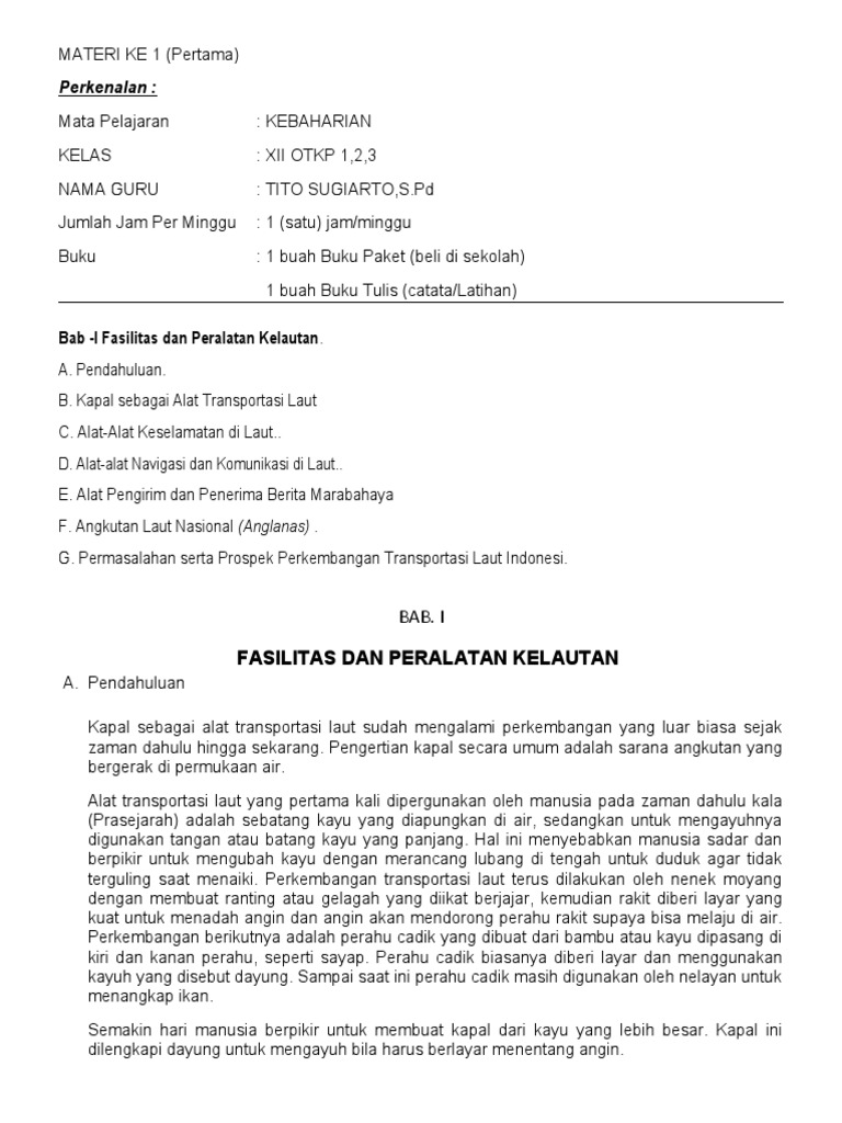 Kebaharian Meteri 1 | PDF