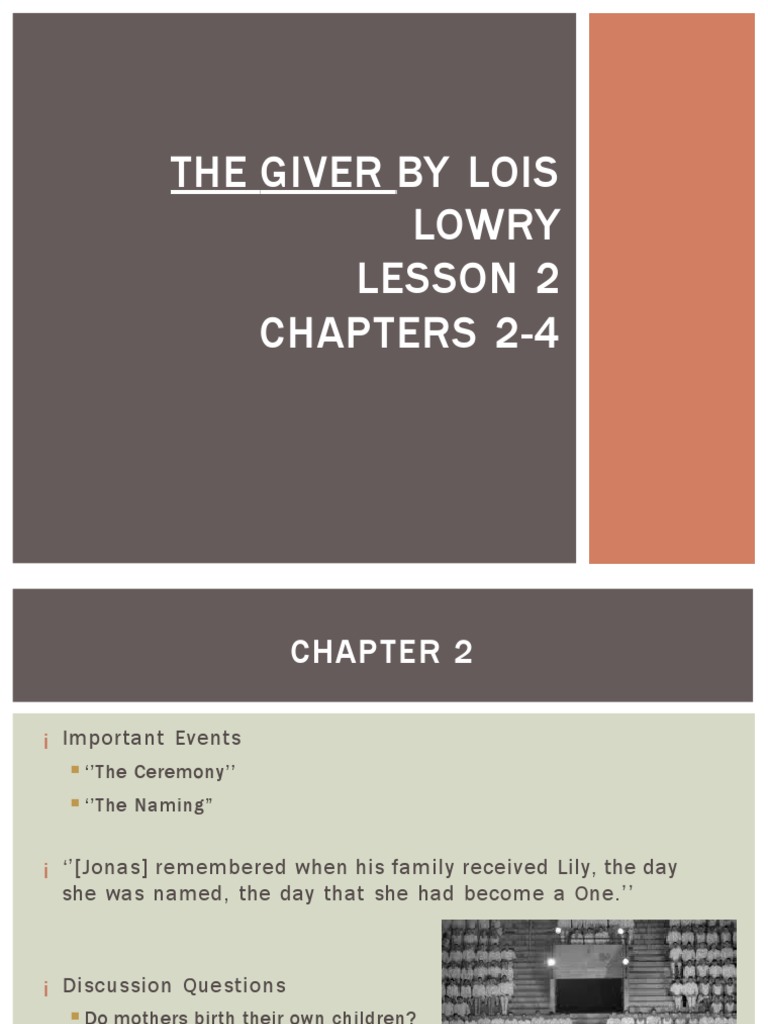 Giver Lesson 2 | PDF | The Giver