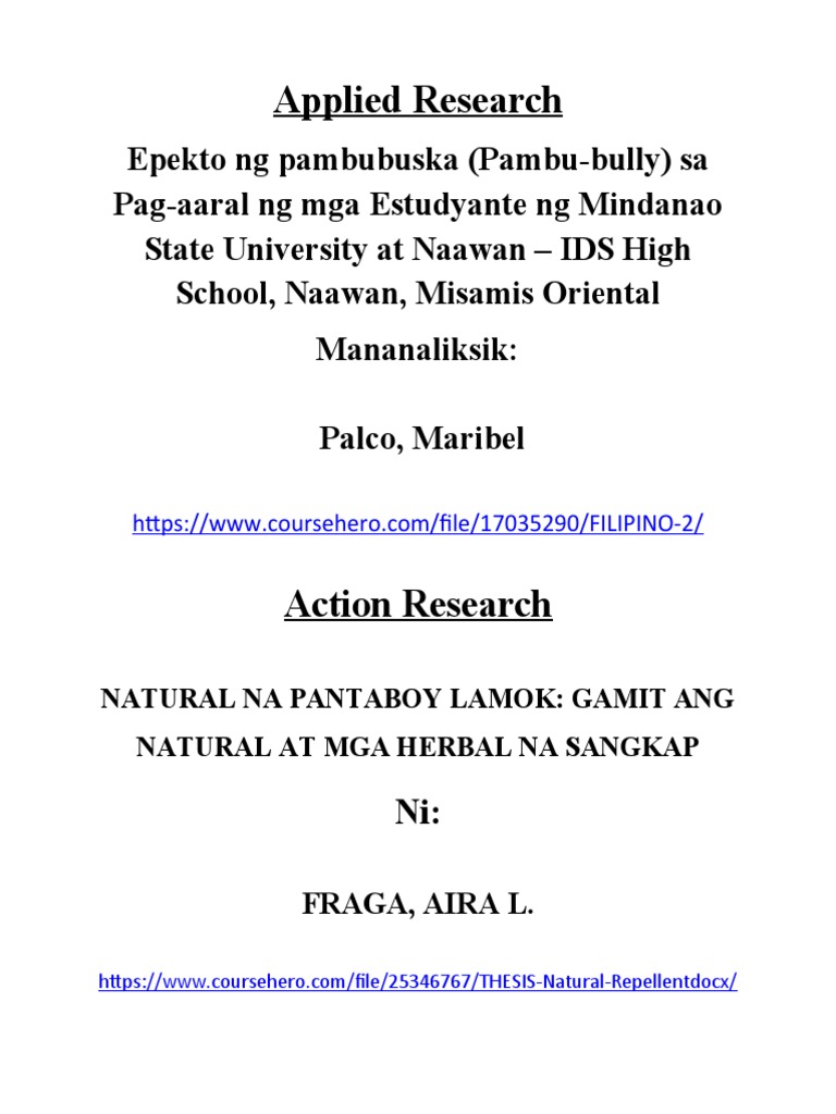 Applied Research. Pagbasa | PDF