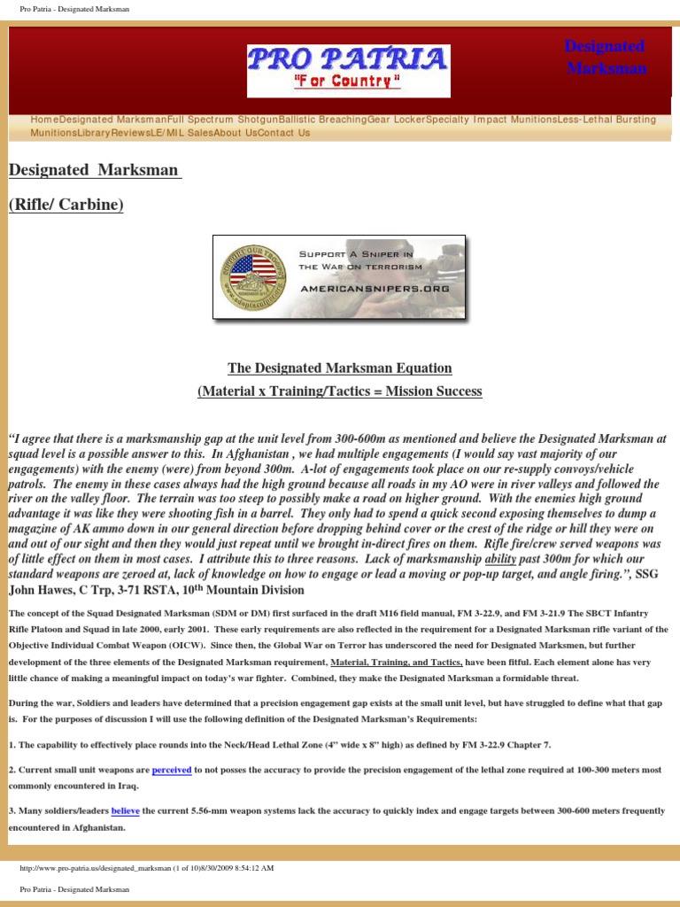 Designated Marksman | PDF | Marksman | Military Forces