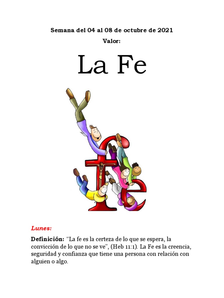 Valor-LA FE | PDF | Jesús | Creencia religiosa y doctrina