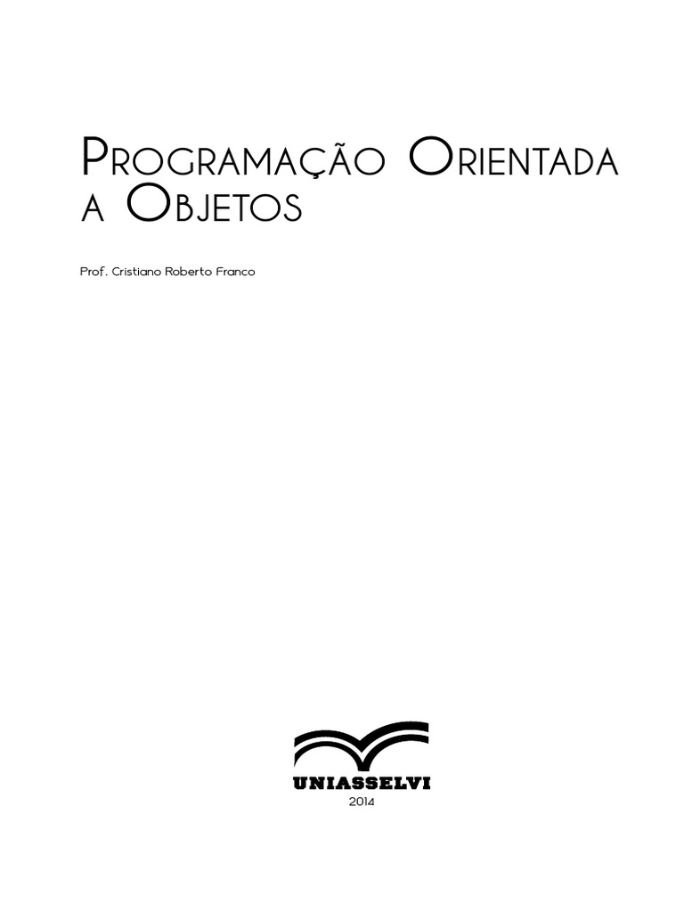 Livro Programacao Orientada A Objetos Pdf Classe Programação De Computadores Programação
