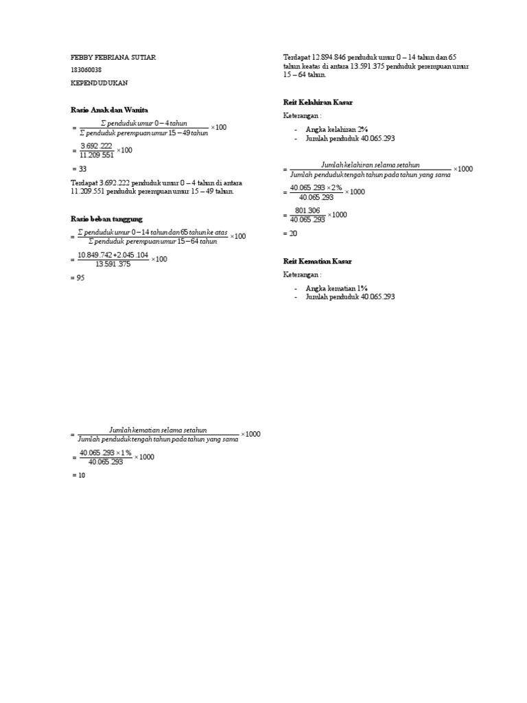 Hitungan Rasio Dan Reit | PDF