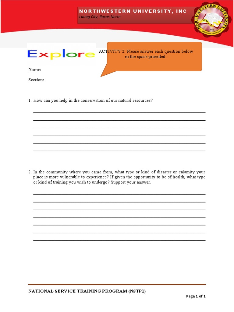 Activity 2 Exploring Your Own Understanding | PDF