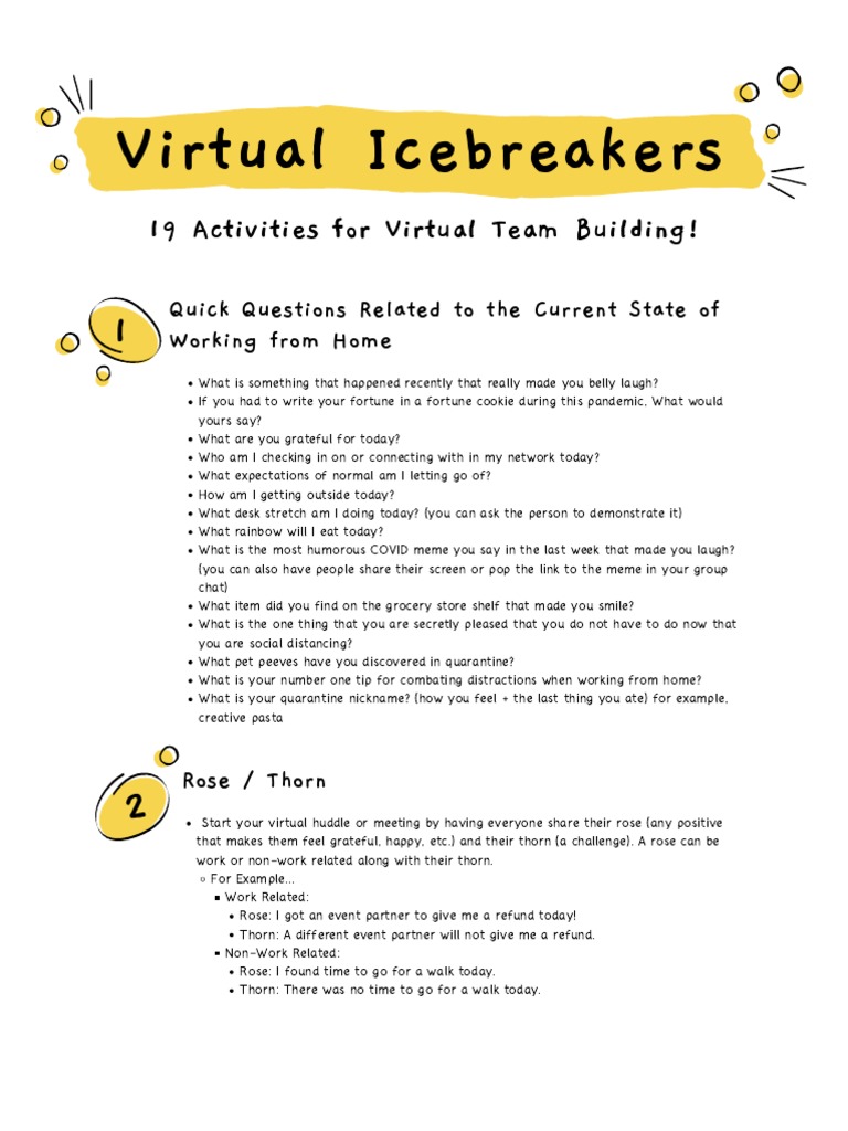 Engaging Virtual Icebreaker Activities | PDF | Storytelling