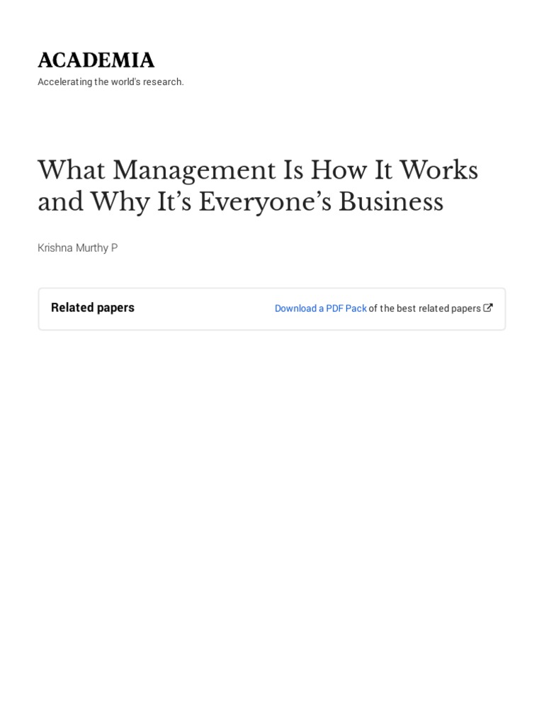 What Management Is With Cover Page v2 | PDF | Strategic Management ...