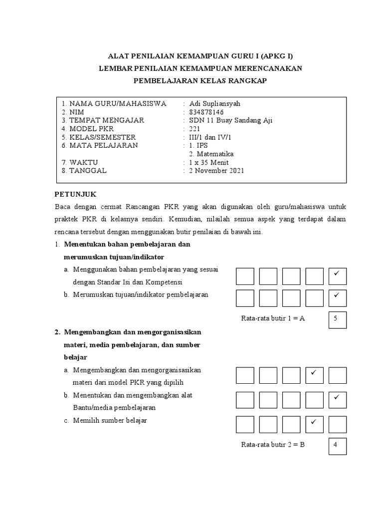APKG I Dan 2 PKR | PDF | Karier & Perkembangan | Seni