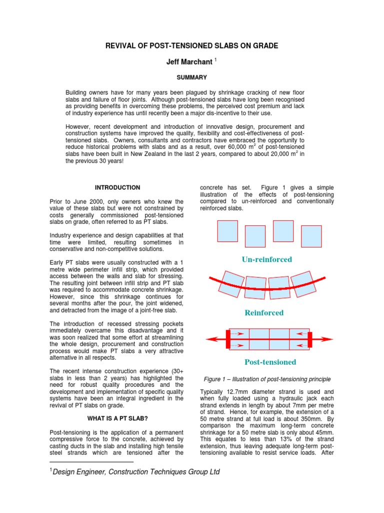 PT Slab On Grade | Download Free PDF | Prestressed Concrete | Concrete