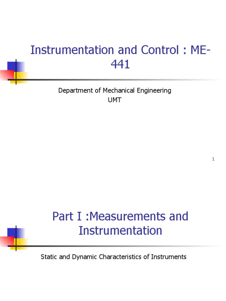 ME-441-004 (Static Performance Characteristics of Instruments) | PDF ...