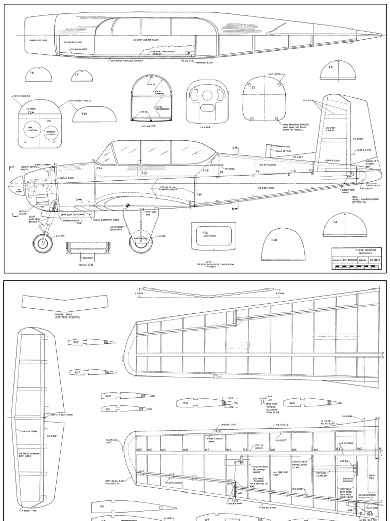 Beechcraft T-34B Mentor Plan | PDF
