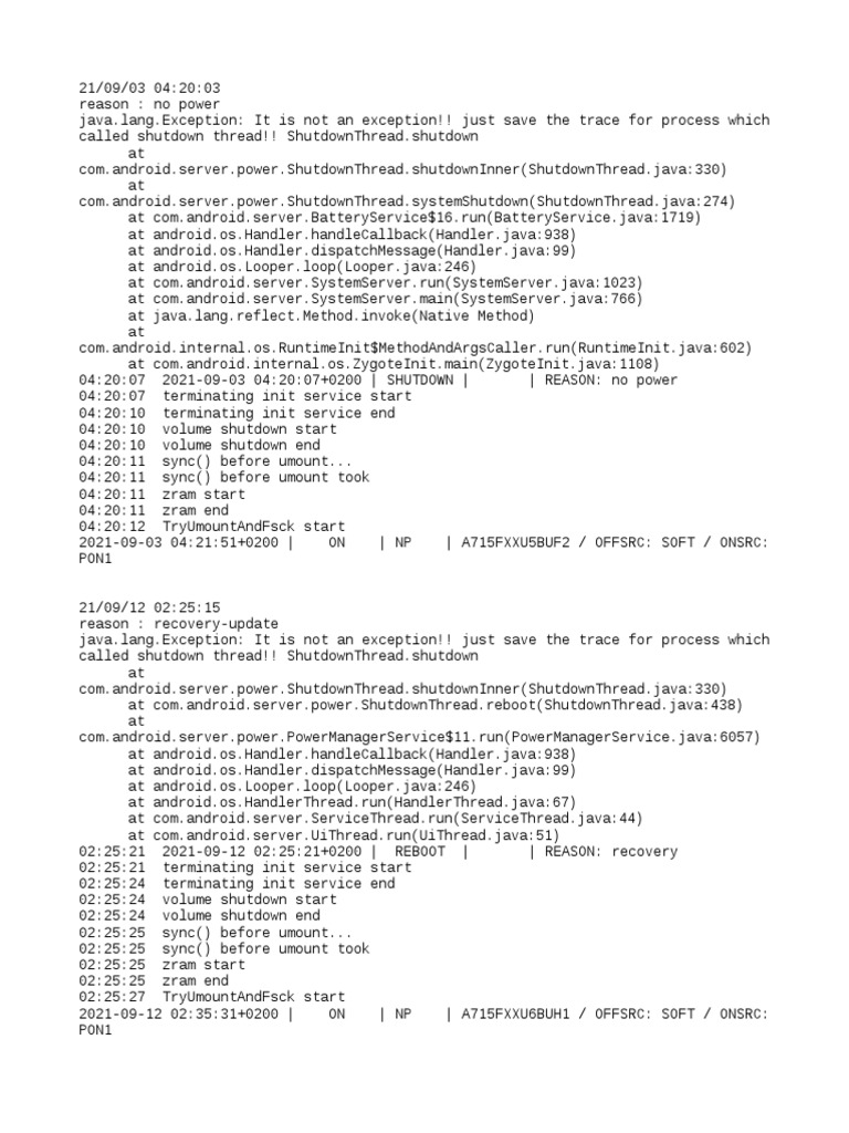 Power Off Reset Reason Backup | PDF | Java (Programming Language) | Oracle Corporation