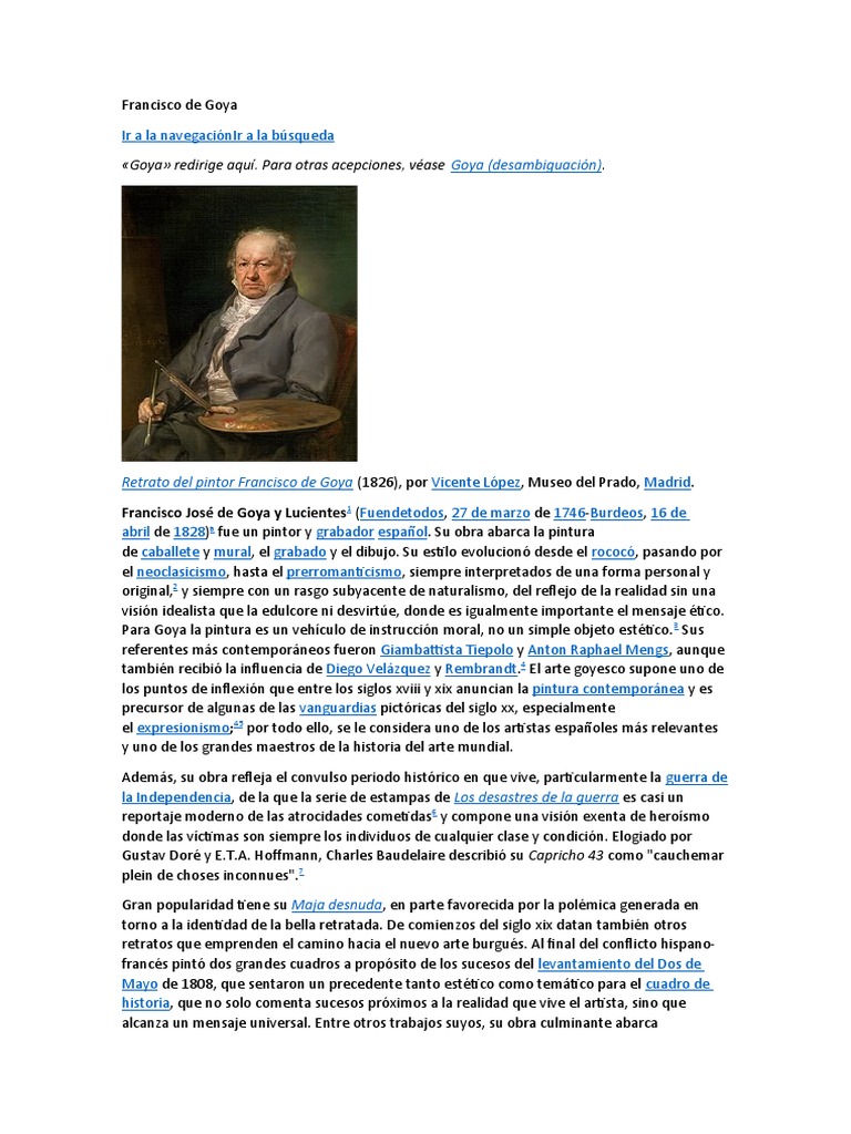 Francisco de Goya: Arte y Legado | PDF | Francisco Goya | Pinturas