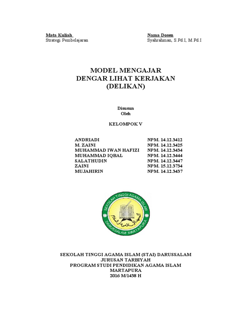 Model Mengajar Delikan | PDF
