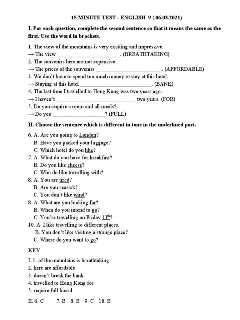 15 Mins Test hkII | PDF