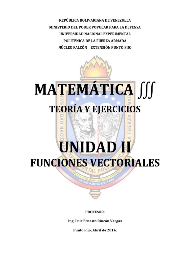 UNIDAD II - Funciones Vectoriales | PDF | Vector Euclidiano | Aceleración