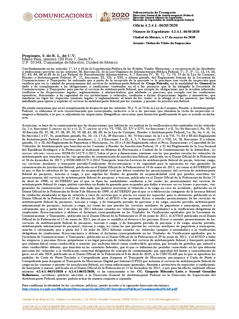 Propimex 2020 CG | PDF | Seguro | Combustible diesel