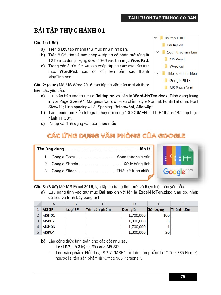 Bai Tap TH THCB 2016 | PDF