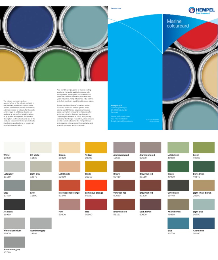 Marine Colourcard: Hempel A/S | PDF | Color