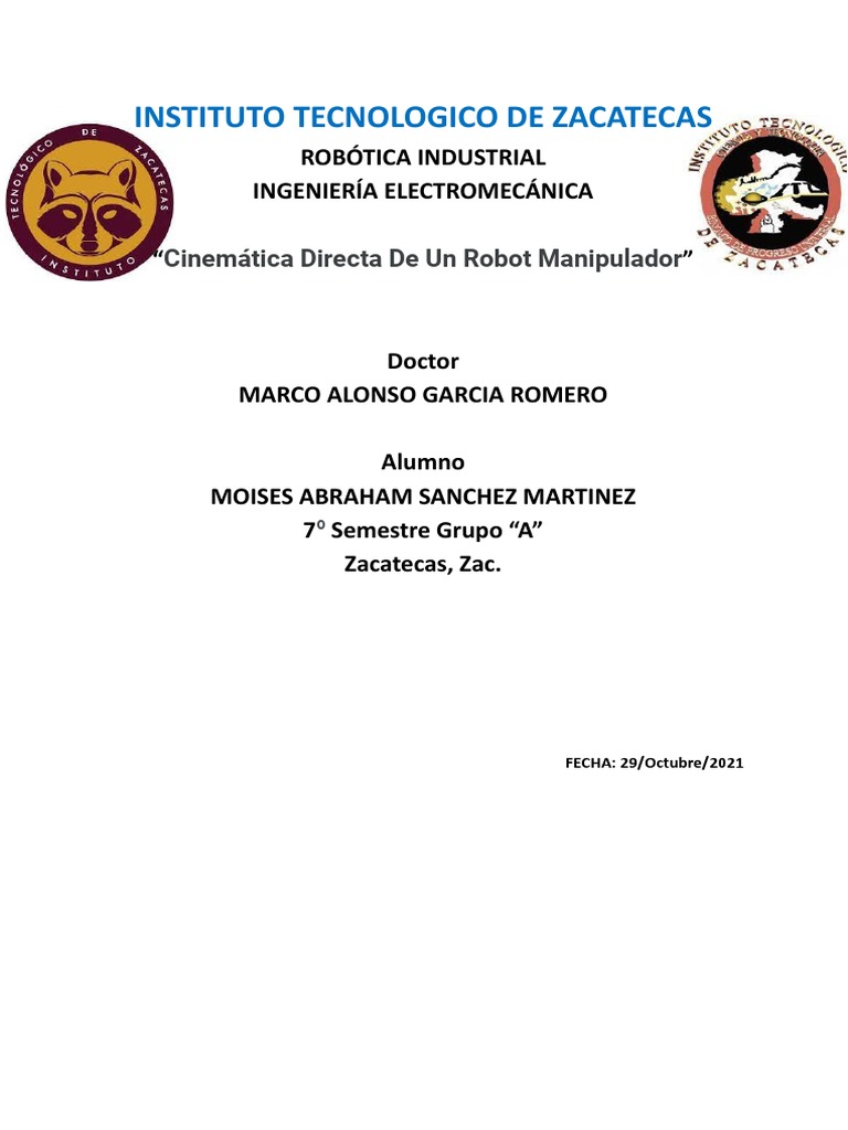 Cinemática Directa de Un Robot Manipulador | PDF | Rotación | Geometría ...