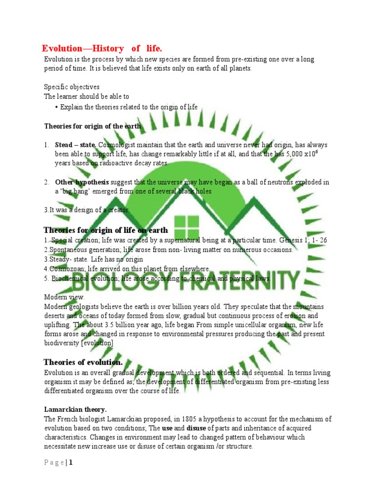Evolution Notes | Download Free PDF | Meiosis | Natural Selection