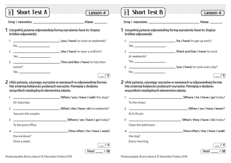 Brainy Klasa 6 Unit 1
