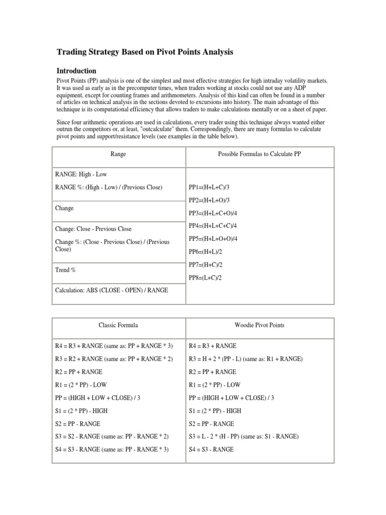Trading Pivot Points PDF Free | Download Free PDF | Day Trading
