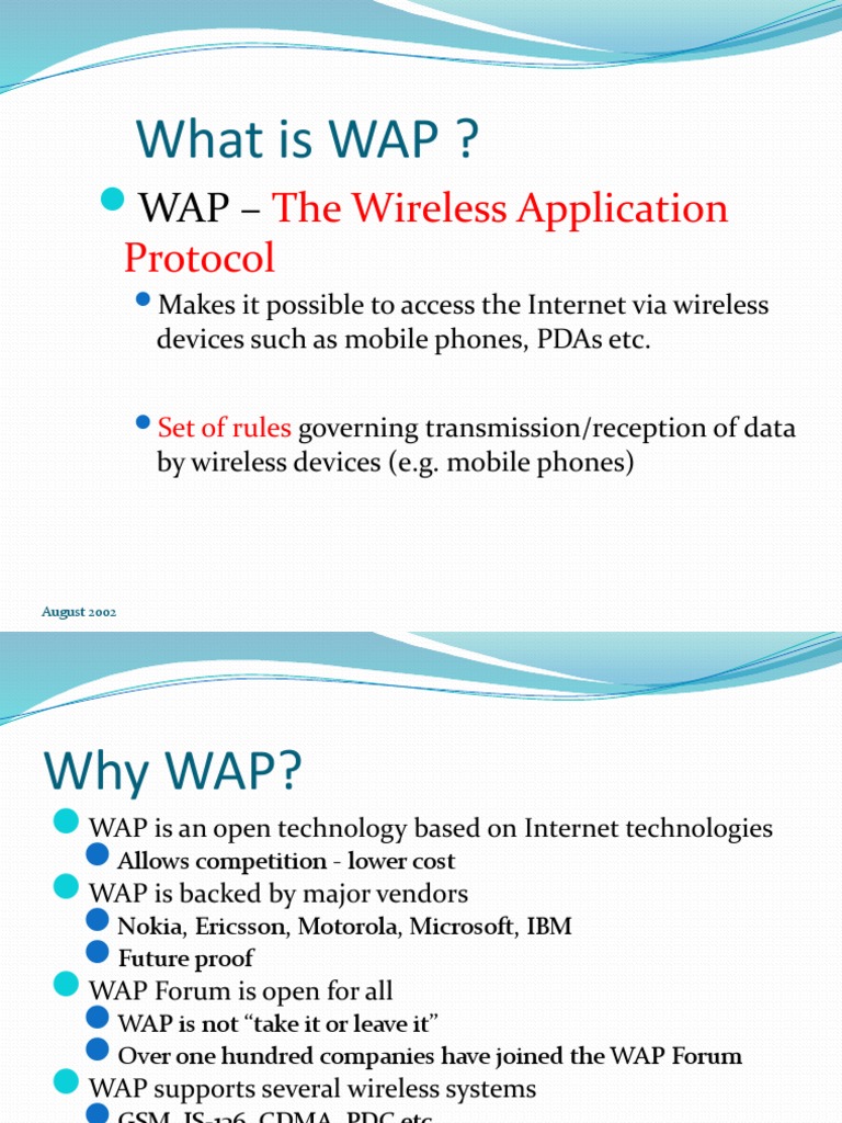 What Is WAP ?: The Wireless Application Protocol | PDF | Computer ...
