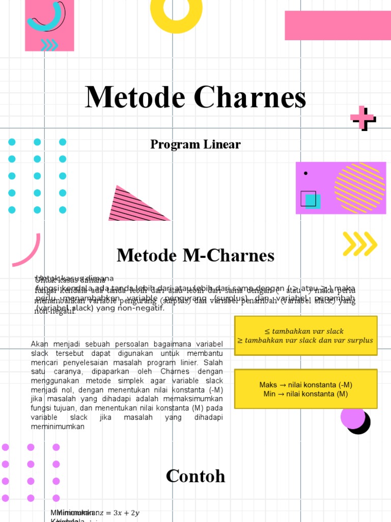 Bahan Ajar Program Linear - Metode Charnes | PDF