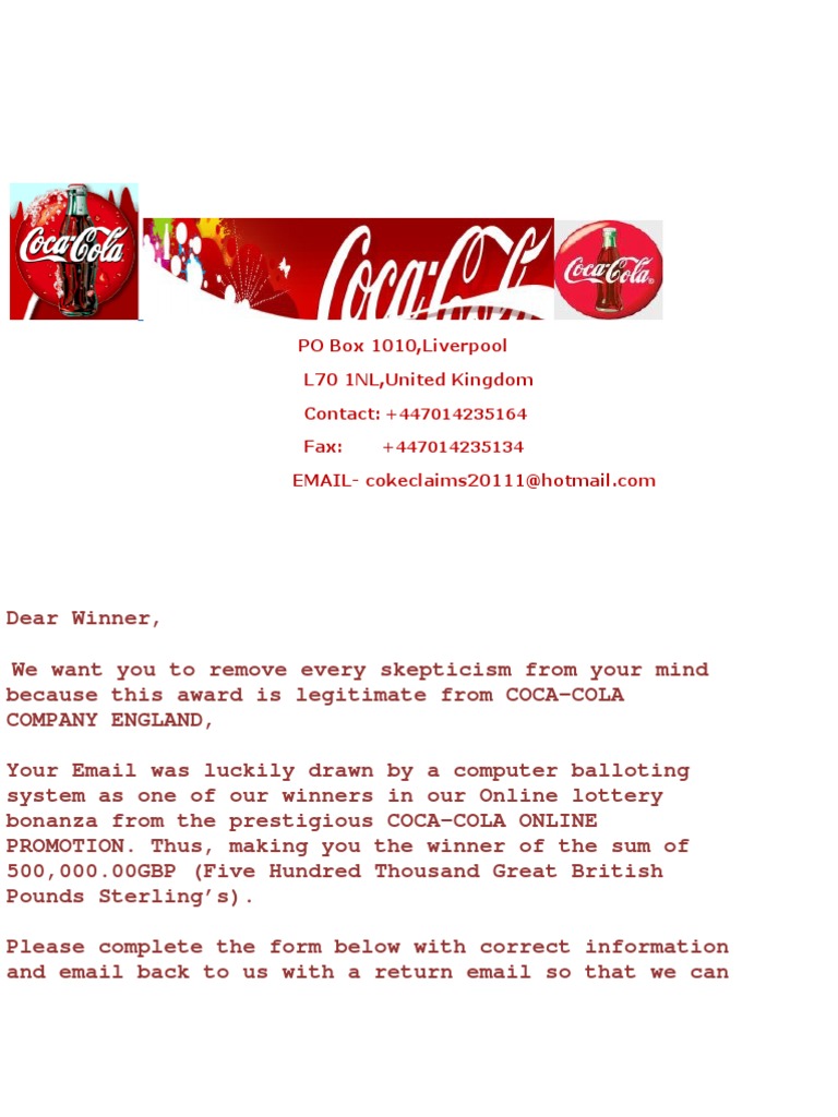 Coca Cola Award Center | PDF | Coca Cola | Pound Sterling