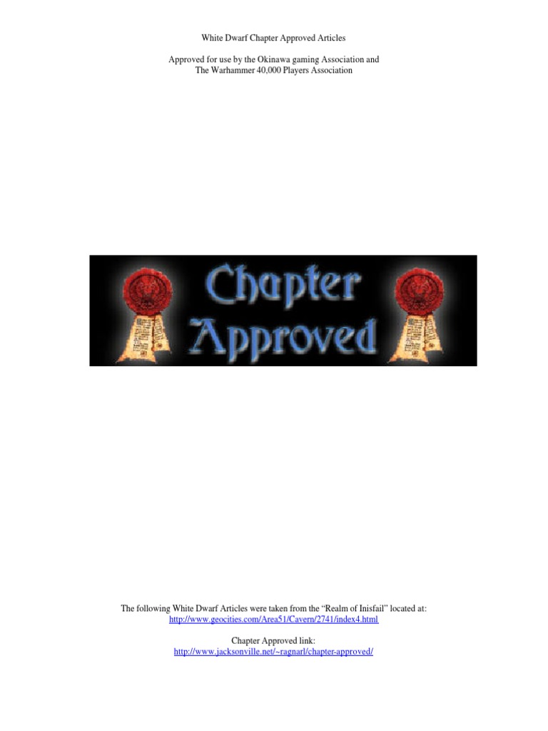 Chapter Approved | PDF | Leisure