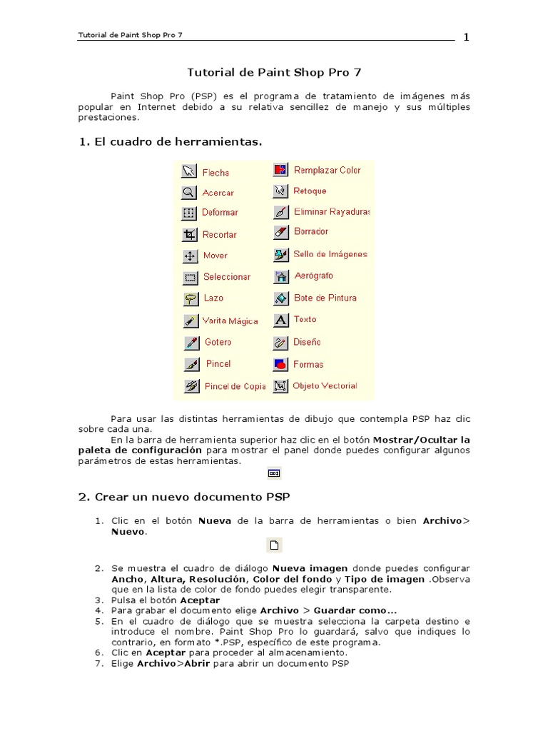 Tutorial de Paint Shop Pro 7 | PDF | Ventana (informática) | Point and ...