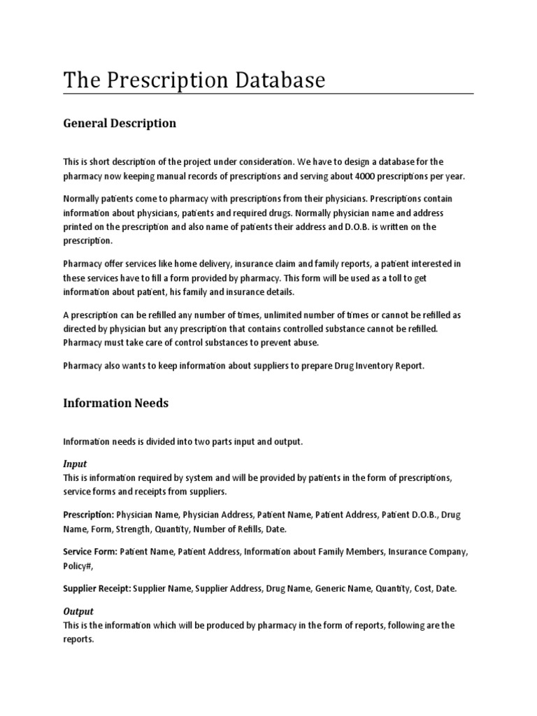 The Prescription Database | PDF | Business | Medical Prescription