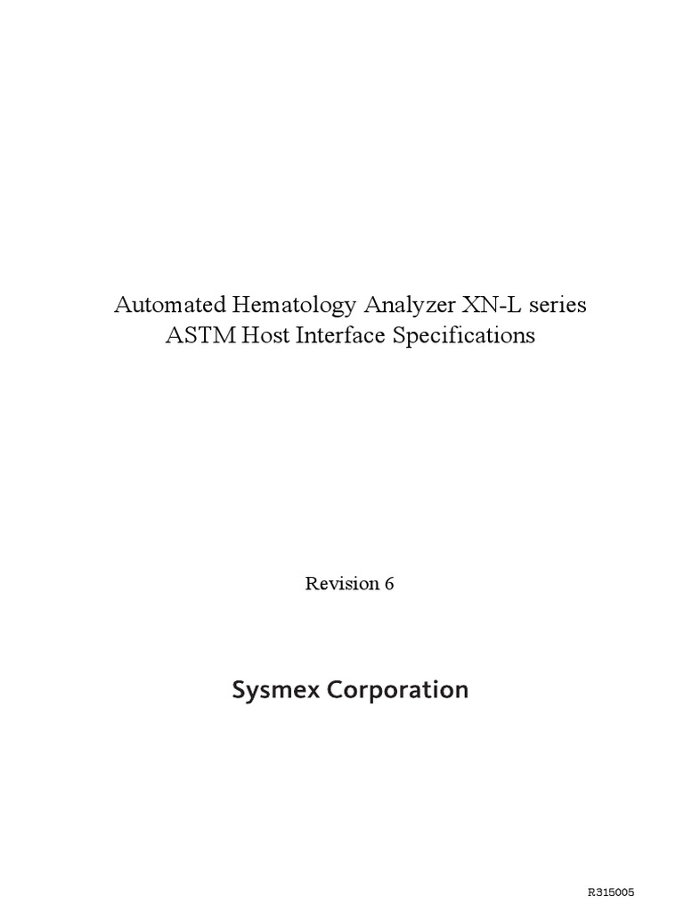 XN-550 Series - ASTM Host Interface Specifications - EN - Rev6 (R315005 ...