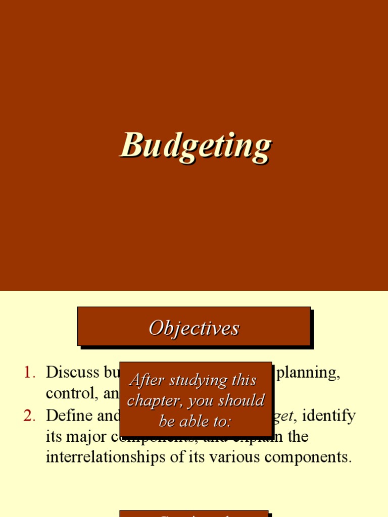 Budgeting Powerpoint Slides Pdf Cost Of Goods Sold Equity Finance