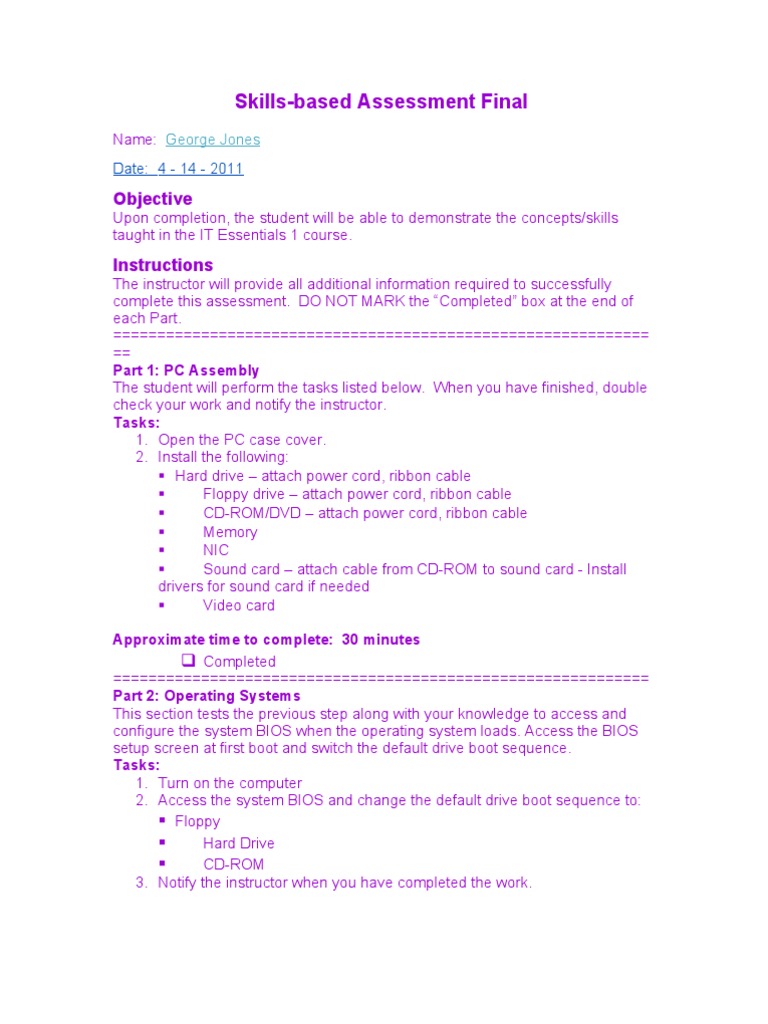 Skills Based Assessment Final | PDF | Business | Technology & Engineering