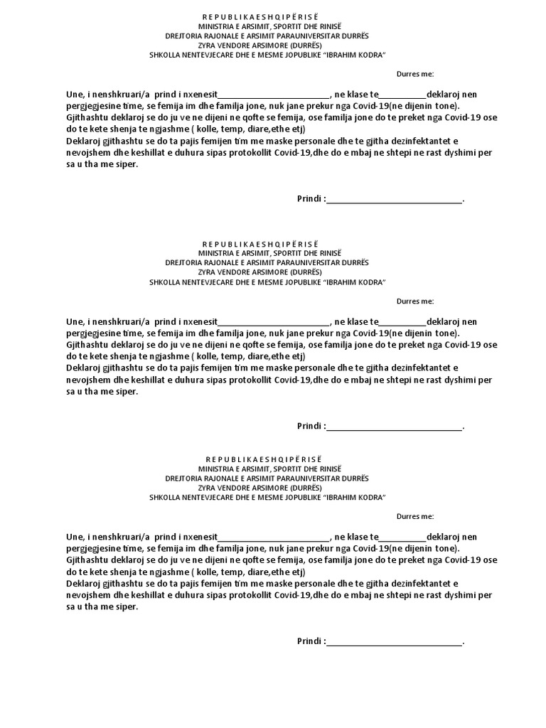 Formular Vetedeklarimi | PDF