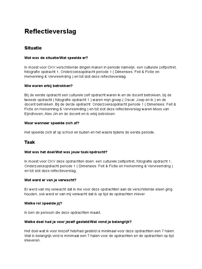 CKV Reflectieverslag | PDF