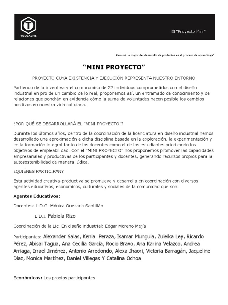 Mini Proyecto | PDF | Maestros | Diseño